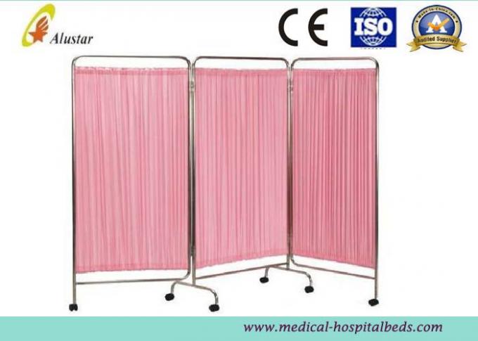 PU Leather Stainless Steel Medical Folding Privacy Screens, Hospital ...