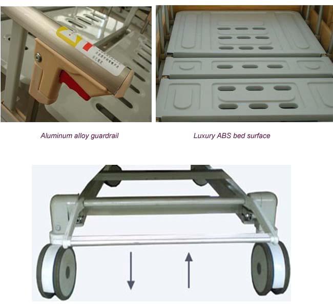 Wooden Side Board ABS Homecare Electric Hospital Beds With Central ...