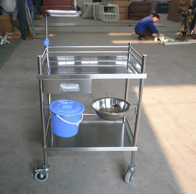 One Drawer Stainless Steel Medical Trolley Treatment Cart Hospital ...