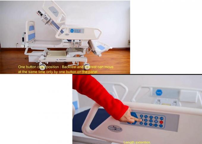 Remote Control Hospital Electric Beds , Large Size Hospital Emergency Bed
